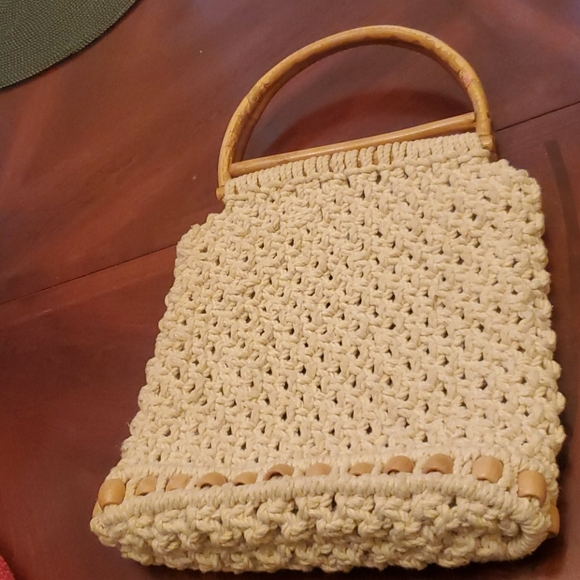 Bags | Knit Cream Purse | Poshmark
